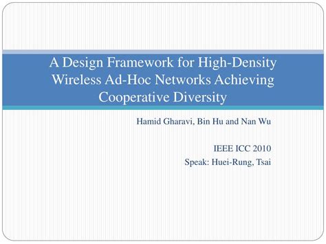 Ppt A Design Framework For High Density Wireless Ad Hoc Networks Achieving Cooperative