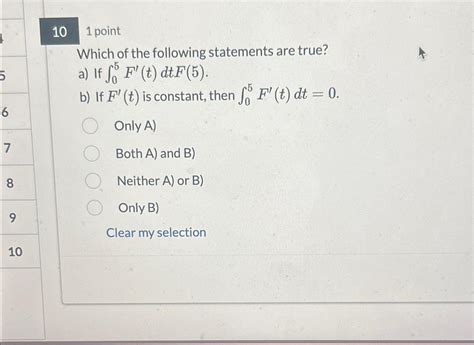 Solved 101 PointWhich Of The Following Statements Are Chegg