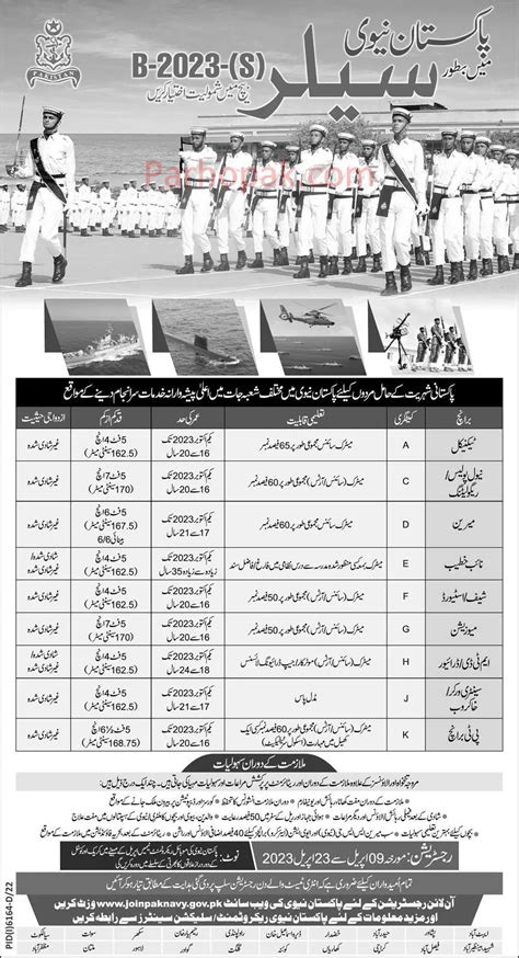 Join Pak Navy Latest Pak Navy Sailor Jobs 2023 Online Registration