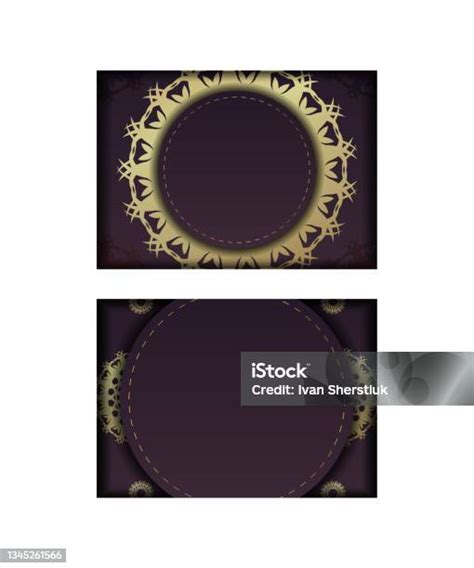 Brosur Ucapan Selamat Dalam Warna Burgundy Dengan Mandala Dalam Ornamen