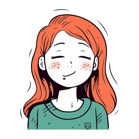 Premium Vector Vector Illustration Of A Girl With Freckles On Her Face