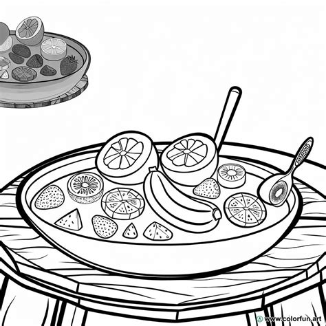 Dibujo Para Colorear De Una Ensalada De Frutas Descargar O Imprimir De