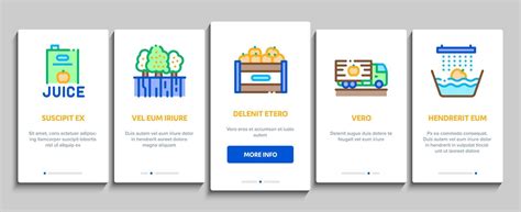 Juice Production Plant Onboarding Elements Icons Set Vector 17348920