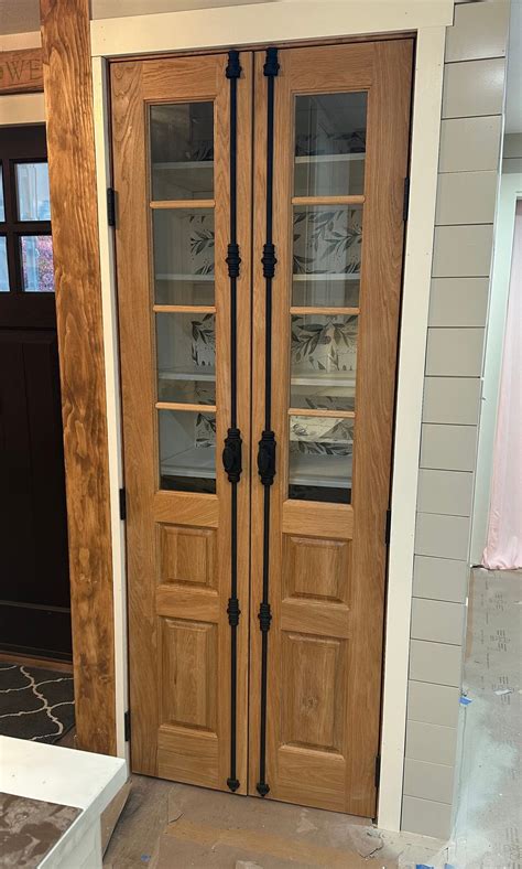 Solid White Oak Double Pantry Doors Raised Panel Custom French Doors