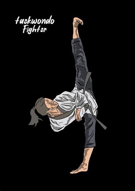 Taekwondo Girl Doing Kick 17647357 Vector Art At Vecteezy
