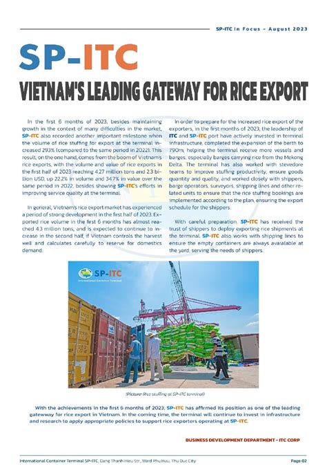 Sp Itc Vietnams Leading Gateway For Rice Export