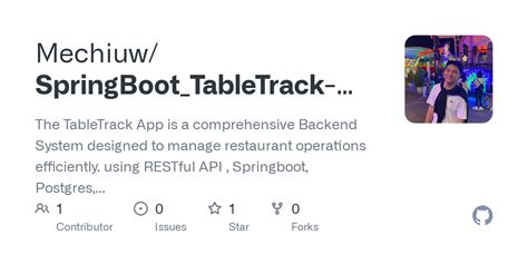 GitHub Mechiuw SpringBoot TableTrack Management App The TableTrack App Is A Comprehensive