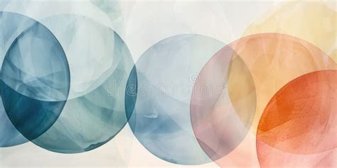 Abstract Artwork With Overlapping Pastel Colored Circles Modern Artwork Aig49 Stock