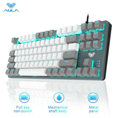 Aula Wind F Mechanical Gaming Keyboard Blue Switch Gray White