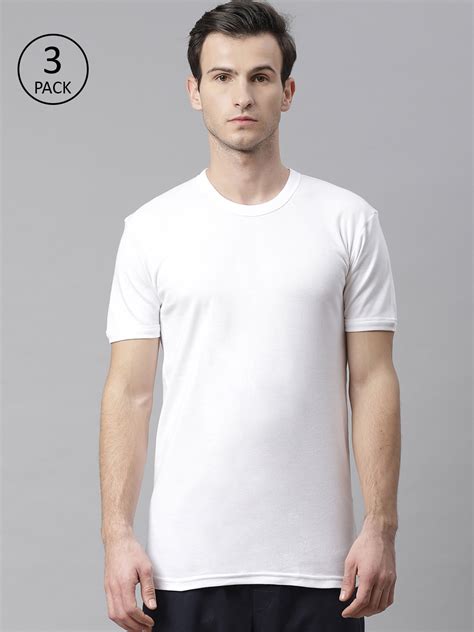 Buy Marks And Spencer Men Pack Of 3 White Solid Innerwear Vest