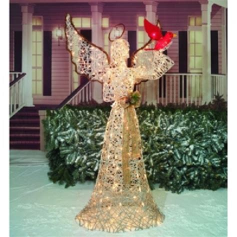 Tis Your Season 70 Life Size Lighted Angel And Cardinal Christmas