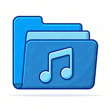 Premium Photo Music Folder Icons With Tune And Note Of Music Vector Illustration Blue Folder