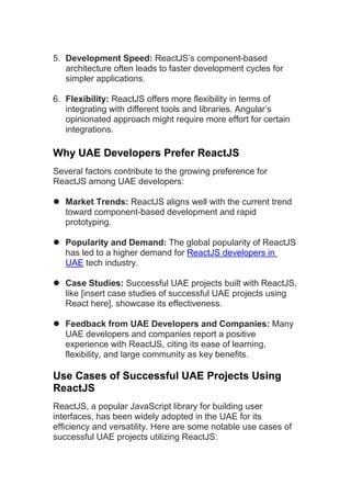 Detailed Guide To Reactjs Vs Angular And Uae Developers Preference Pdf