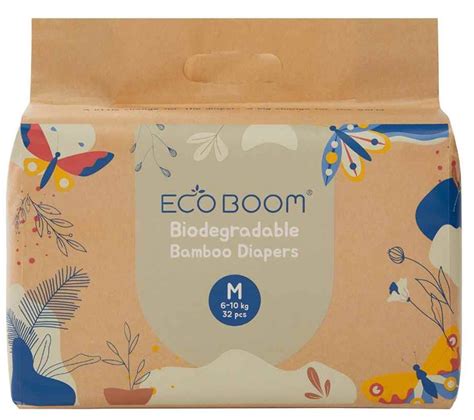 Buy Eco Boom Bamboo Diapers M - 32 Pack Online | Faithful to Nature