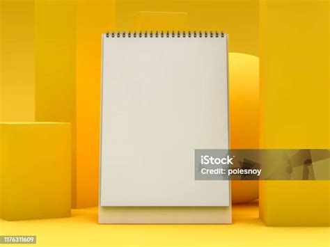 빈 수직 책상 달력입니다 모형 디자인 개념입니다 3d 0명에 대한 스톡 사진 및 기타 이미지 0명 개념 개성 개념