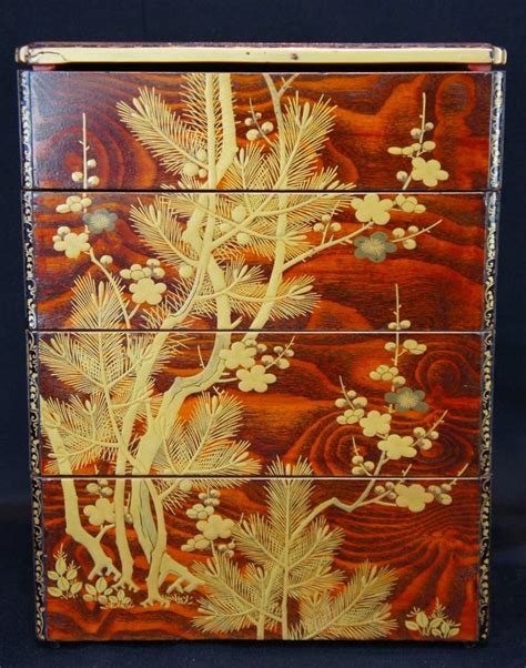Antique Japanese Jubako Obento Box With Maki E Decoration 1720 Japan Master