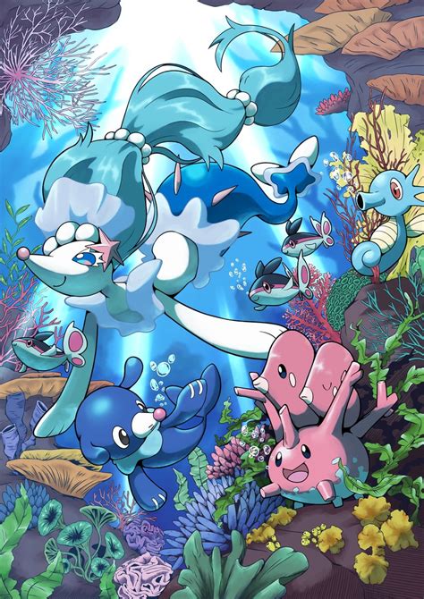 Popplio Primarina Luvdisc Corsola Horsea And 1 More Pokemon