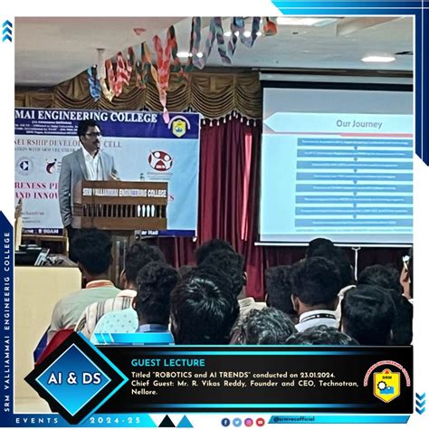 The Department Of Artificial Intelligence And Data Science Conducted A Guest Lecture On