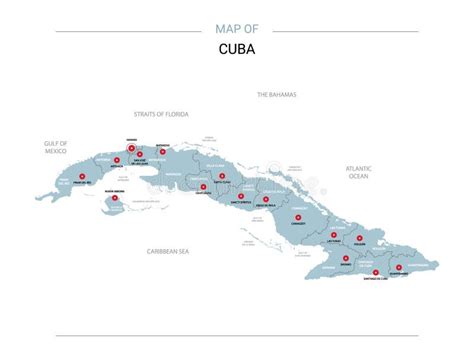 Mapa De Cuba Ejemplo Del Vector Ilustración del Vector Ilustración