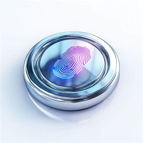 Futuristic Biometric Fingerprint Scanner Button Stock Illustration Illustration Of Button