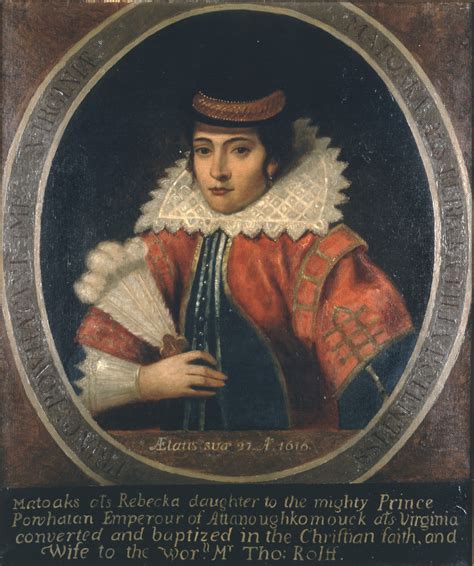 Portrait De Pocahontas 1616 Native Population Of America Indians