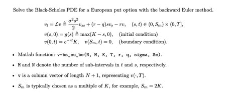Solve the Black-Scholes PDE for a European put option | Chegg.com