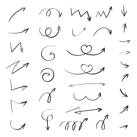 Flechas de garabato para el diseño conceptual Vector Premium