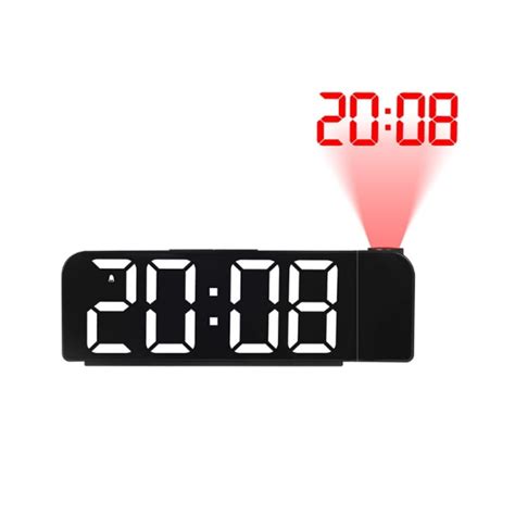 Projection Clock Radio With Rotatable Projector LED Digital Alarm Clock With Temperature