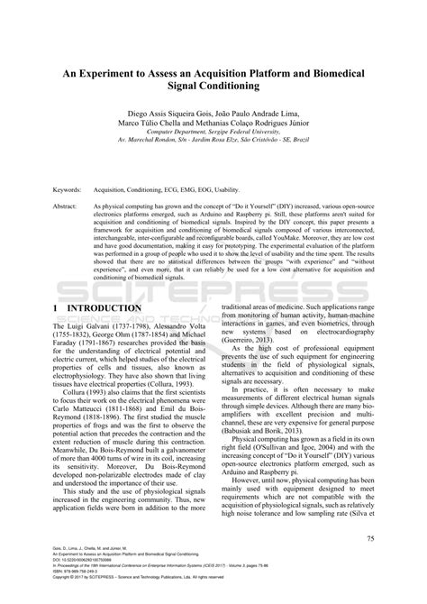 Pdf An Experiment To Assess An Acquisition Platform And Biomedical