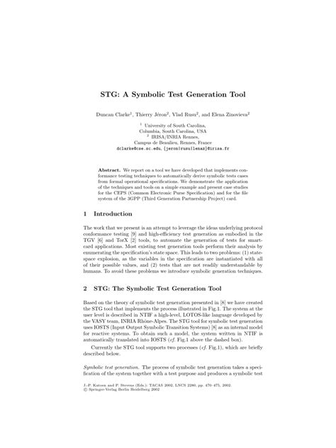 Pdf Stg A Symbolic Test Generation Tool