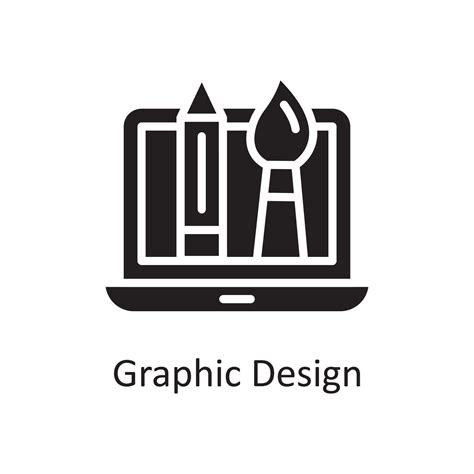 Graphic Design Vector Solid Icon Design Illustration Design And Development Symbol On White