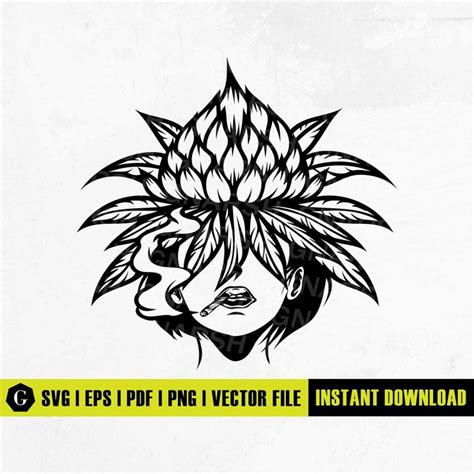 Weed Woman Svg Girl Smoking Joint Svg Dope Girl Svg Sm Inspire