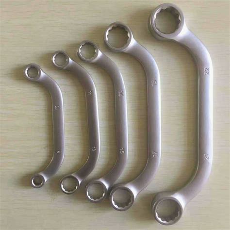 S Shape C Shape Bent Bend Shaped Bi Hex Ring Spanner Obstruction 8 22mm
