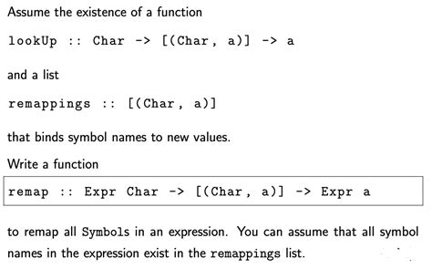 Solved Assume The Existence Of A Function LookUp Char Chegg Com
