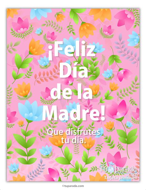 Tarjeta De Día De La Madre Con Fondo Rosa De Flores Tarjetas De Día De