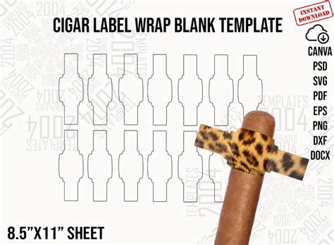 Cigar Label Template Cigar Wrapper Template Cigar Wrap Template