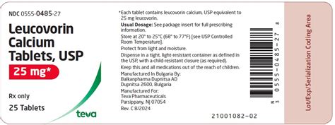 Leucovorin Tablets Fda Prescribing Information Side Effects And Uses