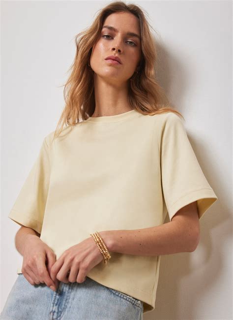 Yellow Ultimate Cotton T Shirt Mint Velvet