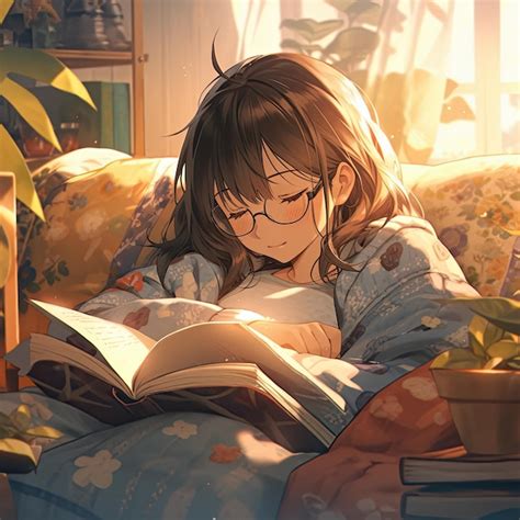 Premium Ai Image Girl Reading Book