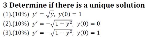 Solved 3 Determine If There Is A Unique Solution 1