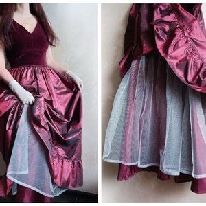 LAURA ASHLEY 80s Vintage Gorgeous Burgundy Wine Shining Formal Ball