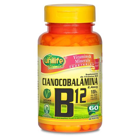 Vitamina B12 Cianocobalamina 450mg 60 Cápsulas Unilife Em Promoção Ofertas Na Americanas