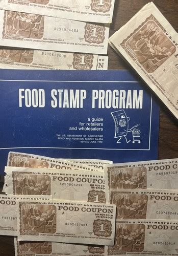 Vintage 100 Usda Food Coupons Original Paper Food Stamp Currency 70s