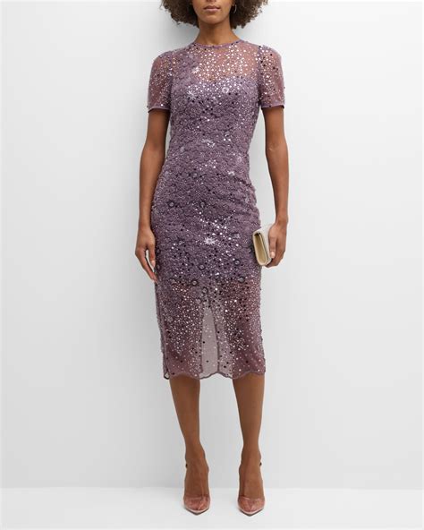 Dress The Population Black Label Lia Bead And Sequin Bodycon Midi Dress