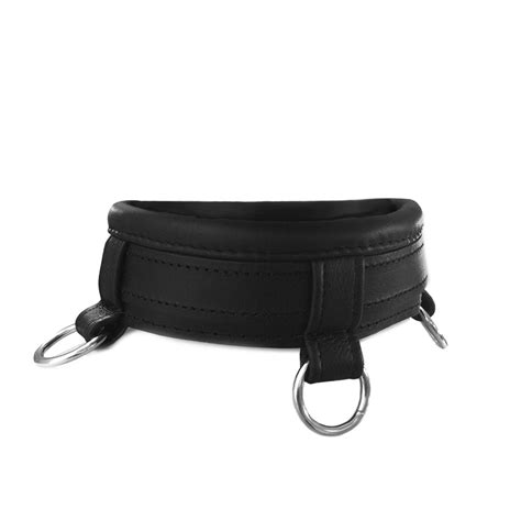 Triple O Ring Lederhalsband Leder Halsbänder Halsbänder Bondage Fetisch SM Bedarf