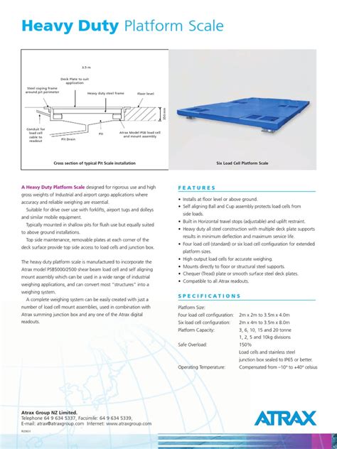 Atrax Pit Scale Heavy Duty Pdf Manufactured Goods Equipment