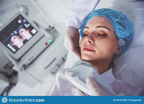 Woman At Medical Examination Stock Image Image Of Closeup Lifting