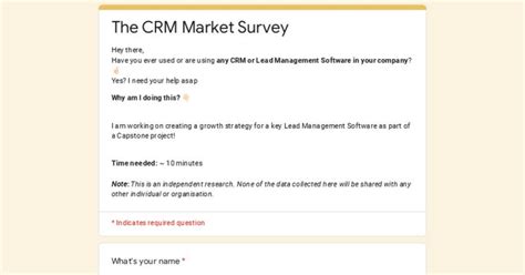 Divya Goyal On Linkedin The Crm Market Survey