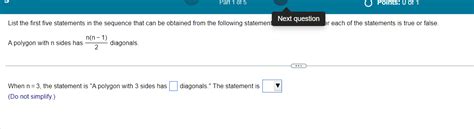 Solved List The First Five Statements In The Sequence That