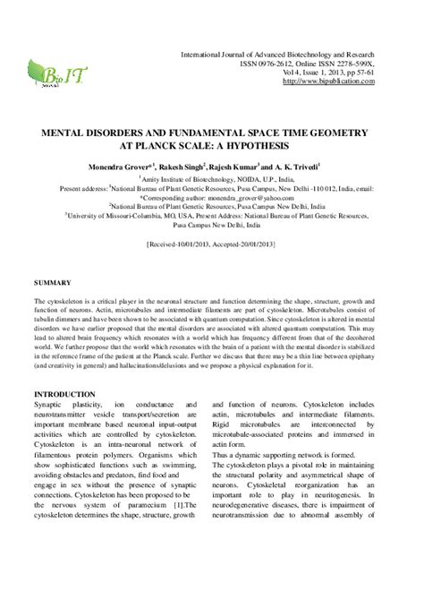 pdf mental disorders and fundamental space time geometry at planck